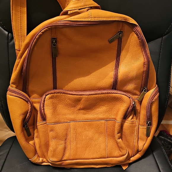 Bags | Mens Tan Leather Backpack | Poshmark